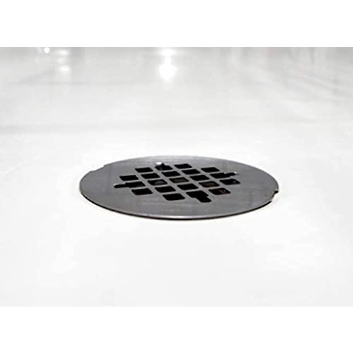 Westbrass A206P-62 2" No-Caulk PVC Compression Shower Drain with 4-1/4" Round Grid Cover, 1-Pack, Matte Black
