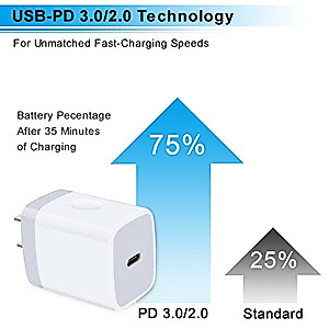 Pixel 7 Charger Block, USB C Fast Charger 20W Power Adapter Plug Android Phone Charger Box with 6ft USB C to C Cable for Pixel 7 Pro 6a 6 5a 5 4 3 2 XL, Samsung S22 Ultra S21 FE 5G S20 A53 A73 A23 A13