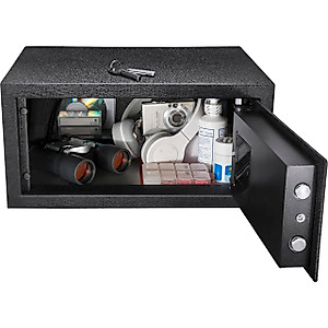 Barska Digital Keypad Biometric Fingerprint Security Home Safe Box - 0.46 Cu Ft Compact