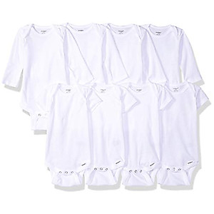 Onesies Brand Baby 8-Pack Short Mix & Match Bodysuits, White Short & Long Sleeve, 6-9 Months