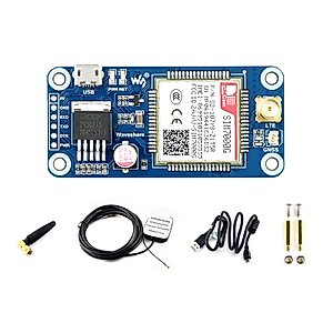 Waveshare SIM7000G NB-IoT/Cat-M/Edge/GPRS HAT, Compatible with Raspberry Pi 5/4B/3B/Zero/Zero W/Zero 2W/Pico/Pico W/Pico WH, GNSS Positioning, Global Band Support
