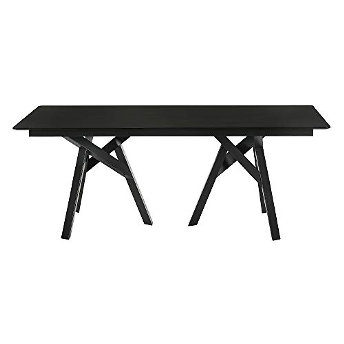 Armen Living Cortina 79" Mid-Century Modern Black Wood Dining Table Legs