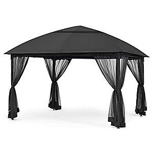 MASTERCANOPY Soft Top Outdoor Garden Gazebo for Patios with Netting Walls (10x10, Dark Gray)