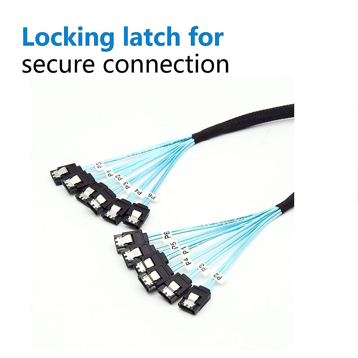 CABLEDECONN High Speed 6pcs/Set Sata 3 SATA Cable SAS Cable 6Gbps for Server 1M