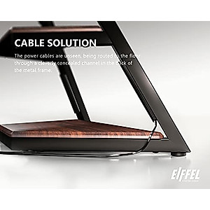 FITUEYES Design Corner TV Stand for 32 37 43 55 65 Inch TV, TV Cart Floor Stand with Mount for LCD/LED Flat Curved Screens, Modern Floor TV Stand with Wooden Storage Shelves, Eiffel Series