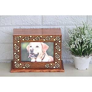 Wooden Photo Urns for Pet Ashes | Wood Cremation Urns | Decorative Urns | Funeral Urns | Handmade Urn for Cat and Dog | Keepsake Urns