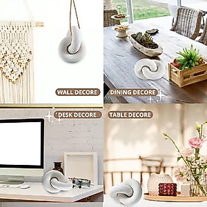 Timberk 2-Link Wood Knot Décor Wood Chain Link Décor Wood Decor for Living Room, Bedroom,Shelf, and Coffee Table Decor Hand Carved Wooden Knot Decorative Chain (White)