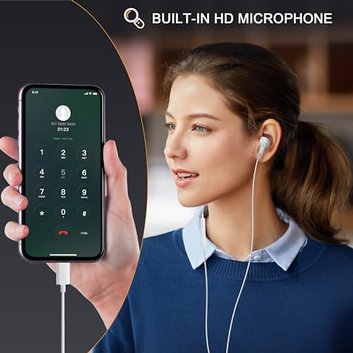 USB C Headphones, Type C Earbuds for iPhone 15/15 Pro/ 15 Pro Max Samsung S24 Headphones with Microphone Noise Isolation Stereo Wired Earphones for Samsung Galaxy S22 S23 Ultra Pixel 7a 8 Android