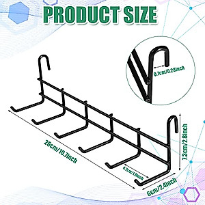 Coume Metal Grid Hooks Rack for Wall Grid Panel, 4 Pack Hanging Hooks for Wall Grid Storage and Display, Grid Wall Accessories Black Organizer for Wire Grid Wall