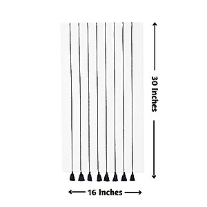 Folkulture Hand Towels for Bathroom, Set of 2 Boho Hand Towel for Bathroom, 100% Cotton Hanging and Decorative Towels for Bathroom with Tassels, 16" x 30" Inches (Hamilton Black and White)