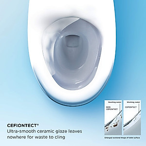 TOTO MW6263046CEFG#01 WASHLET+ Aimes One-Piece Elongated 1.28 GPF Toilet and Contemporary WASHLET S500e Bidet Seat, Cotton White