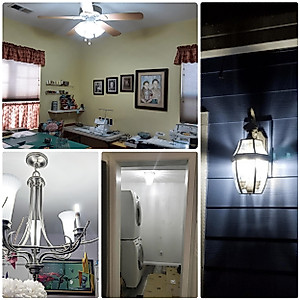 ALIDE E12 100W Dimmable Replacement LED Candelabra Bulbs C7,6000K Daylight Bright Cool White,1000 Lumen T6 E12 10W LED Chandelier Light Bulbs for Ceiling Fan Pendant Lighting Salt Lamp,5 Pack