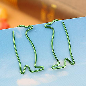 20Pcs Paper Clips, Green Iron Penguin Shape Decorative Metal Binder Bookmark Clips Page Marker Stationery School Office Supplies Gifts for Women Coworkers Students Teachers
