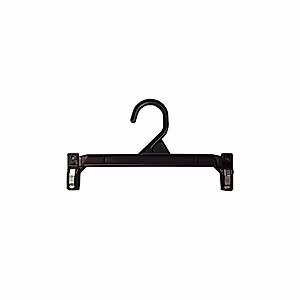NAHANCO H29B Pinch Clip Plastic Hook Skirt/Slack Hanger, 9 1/2", Black (Pack of 100)