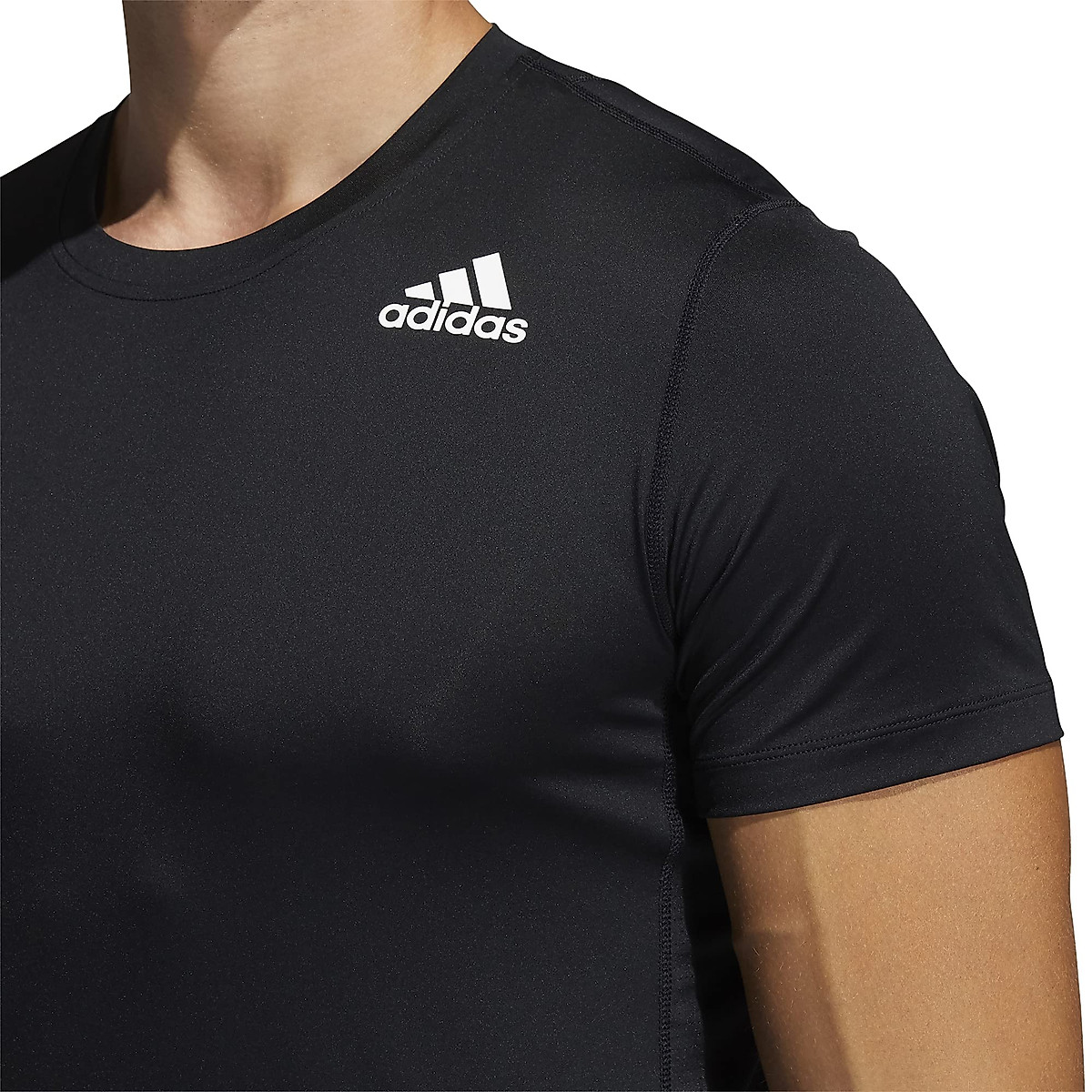 adidas Men's Techfit Fitted Tee, Black, 3X-Large