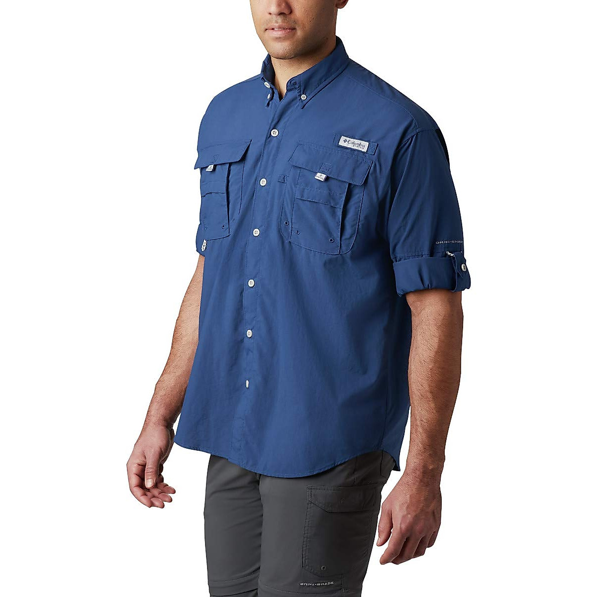 Columbia Men's PFG Bahama II Long Sleeve Shirt, Breathable with UV Protection, Carbon, Large