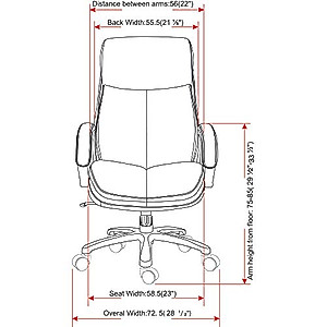 Lorell Big & Tall Chair, 48" x 28.5" x 30.8", Black