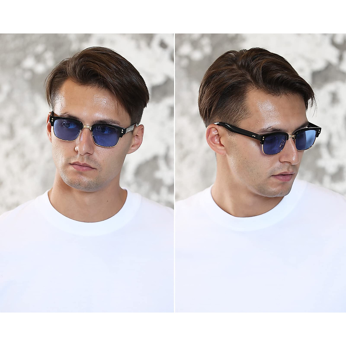 Gtand Vintage Retro Rectangle TR90 Frame Sunglasses For Men Women Fashion Semi-Rimless Metal Sun Glasses Eyewear