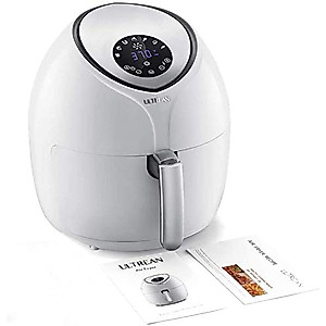 Ultrean Air Fryer 6 Quart, Large Family Size Electric Hot Airfryer XL Oven Oilless Cooker with 7 Presets, LCD Digital Touch Screen and Nonstick Detachable Basket,UL Certified,1700W (white)