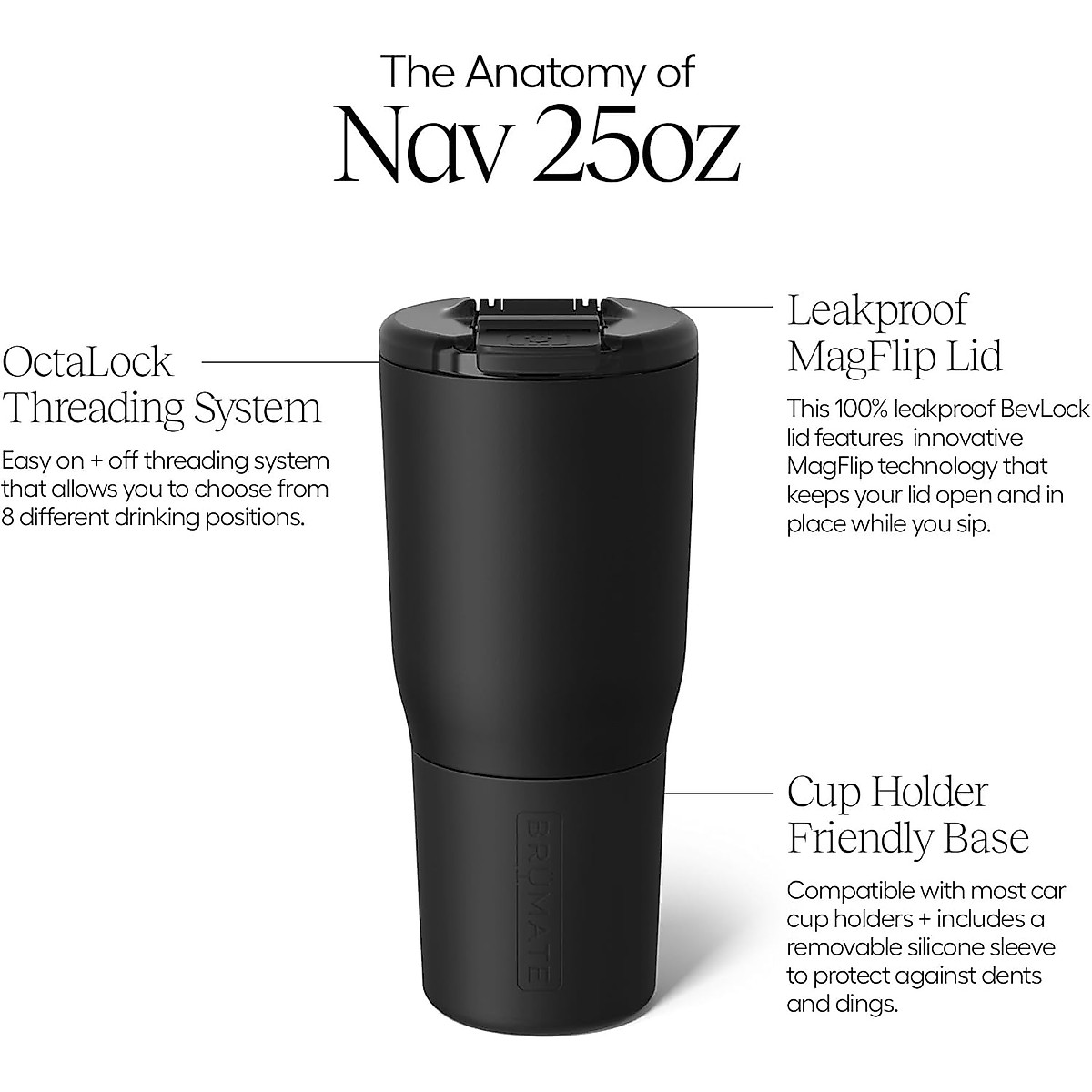 BrüMate Nav 25oz 100% Leak Proof Insulated Travel Tumbler with Magnetic BevLock™ Lid - Double Wall Cup-Holder Friendly Stainless Steel Mug (Capri Floral)