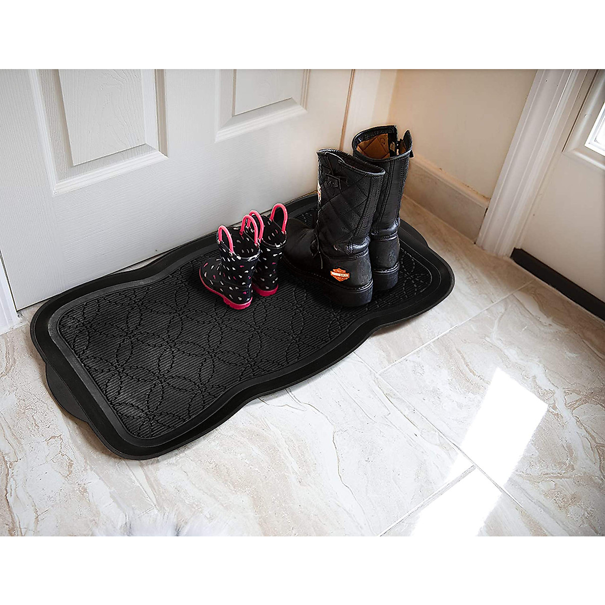 A1 HOME COLLECTIONS A1HC Boot Tray-Water Resistant Rubber Utility Shoe Mat 16"x31" for Indoor and Outdoor Use in All Seasons Multi-Purpose Boot Tray Mat