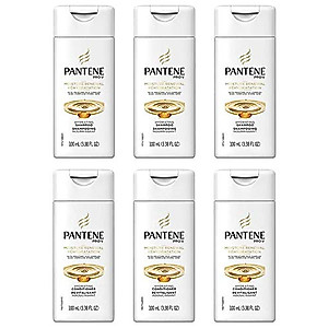 Pantene Shampoo & Conditioner Bundle, Daily Moisture Renewal, 3.38 Oz Travel Size (3 Duo Sets)