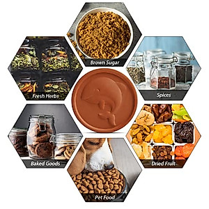 BARST Brown Sugar Saver and Softener Disc, Brown Sugar Keeper with Lovely Dolphin Design for Food Storage Containers, Reusable & Food Safe, Terracotta 6 Pack