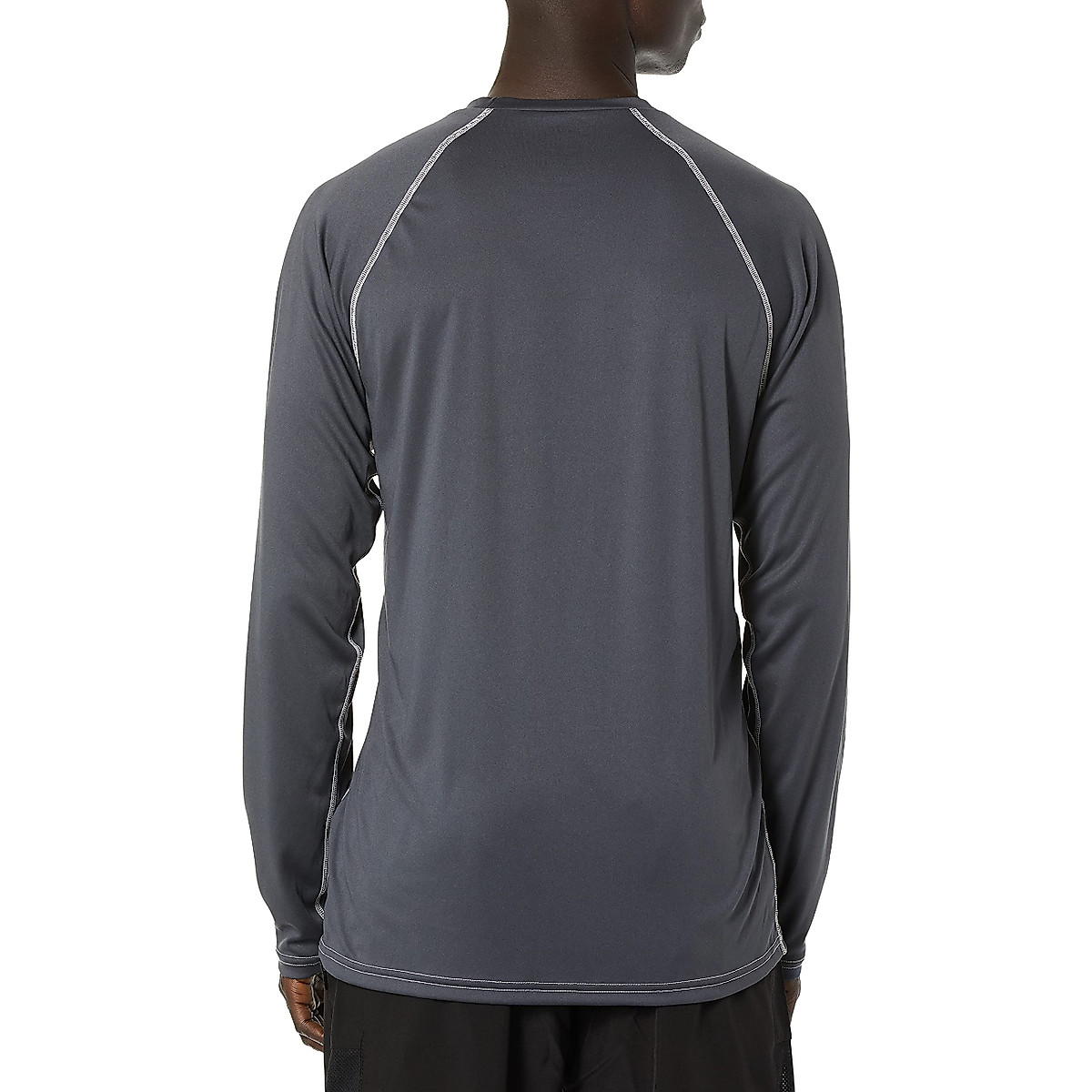 Speedo Men's UV Shirt Long Sleeve Loose Fit Easy Tee athletic technical swimsuits, Granite, Small US