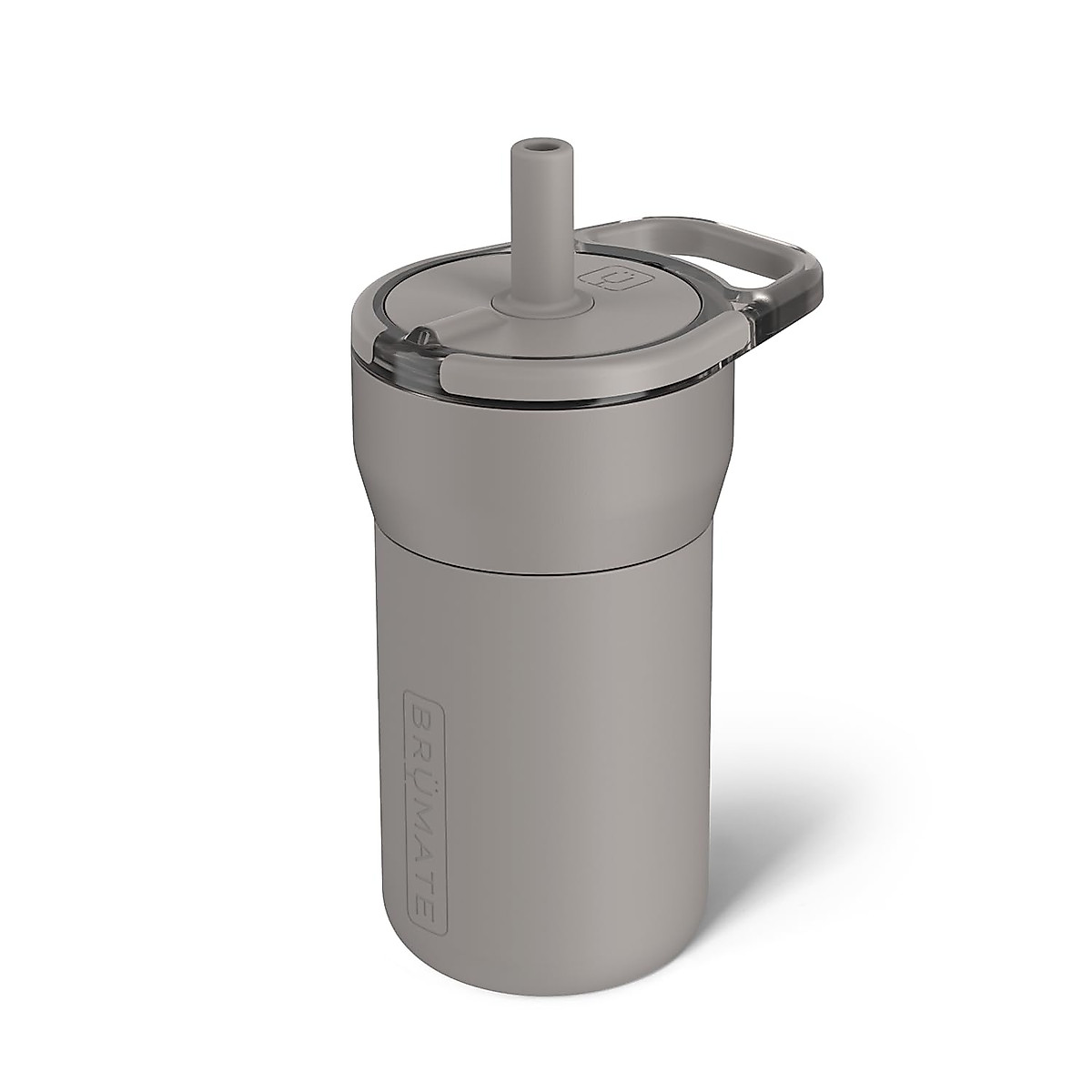 BrüMate Leap 12oz 100% Leakproof Kids Tumbler with Handle and Silicone Soft Straw | Drop Resistant Silicone Sleeve | For Kids 4+ | Insulated Stainless Steel | Cup Holder Friendly | 12oz (Mocha)