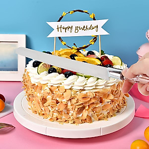 Cake Knife and Server Set, Xafissy 3PCS Stainless Steel Cake Cutting Set with Faux Crystal Handle for Wedding Cake Birthdays Anniversaries Parties Holiday Thanksgiving Christmas Dessert