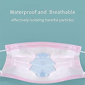 Generic 50 Pack Pink Disposable Face Mask for Adults, Solid Pink Breathable 3-Ply Earloop Full Face Protection for Women & Teen Girls