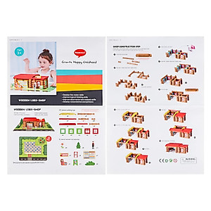 Wondertoys 239 Pieces Real Wood Logs Set Ages 3+, Classic Building Log Gift Set for Boys/Girls– Creative Construction Engineering - Top Blocks Game Kit - Preschool Education Toy