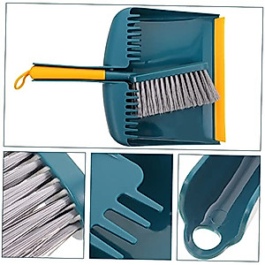 HOMOCONO 1 Set Kitchen Broom Animal Waste Broom Household Cleaning Brushes Small Broom Fireplace Broom Dustpan Countertop Broom Brush Combination Short Handle Broom Cleaning Broom Green Pp