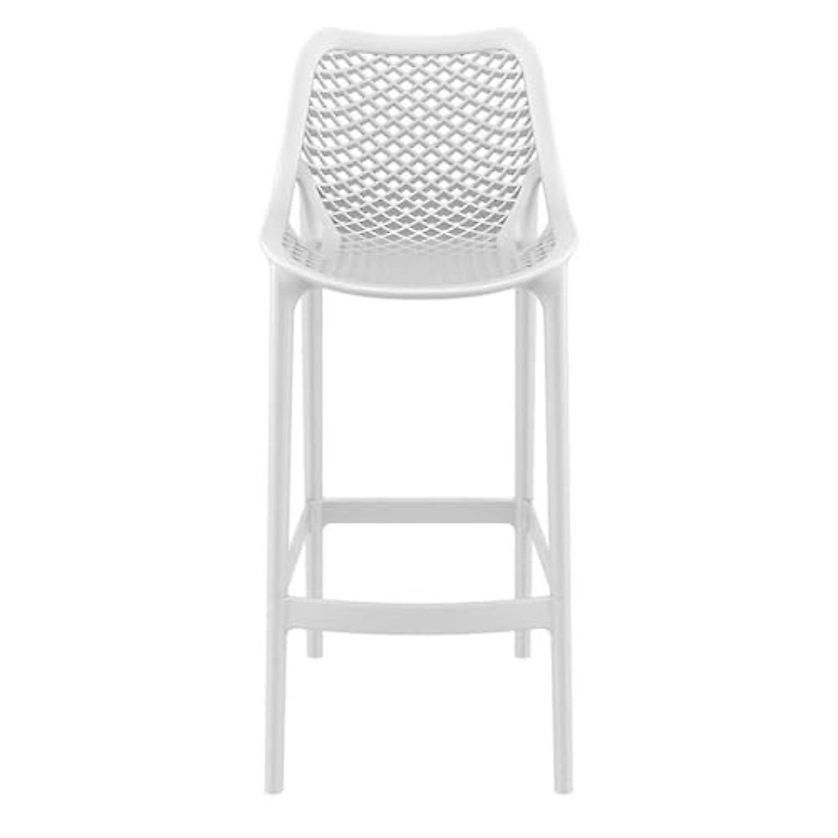 Home Square Polypropylene Patio Bar Stool in White - Set of 2