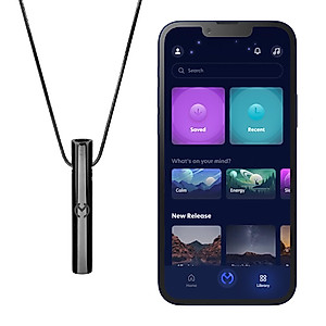 Space Gray Anxiety Whistle Necklace | Natural Anxiety Relief | Meditation Jewelry | Stress Relief Pendant | Mindfulness Deep Breathing Tool