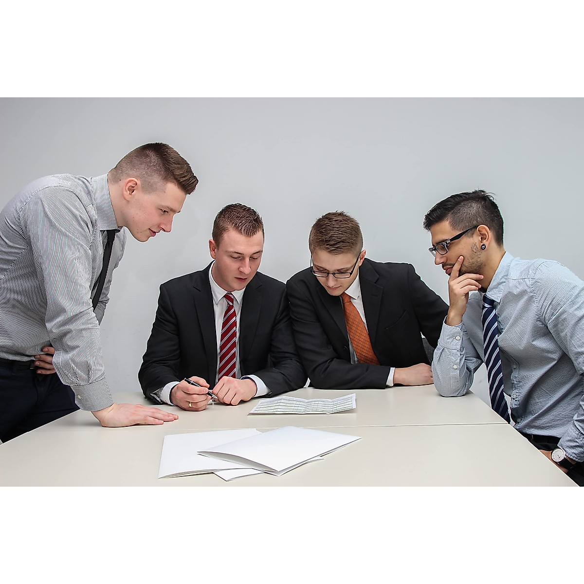 HISDERN Plaid Tie Handkerchief Woven Classic Stripe Men's Necktie & Pocket Square Set ,Yellow & Black,One Size