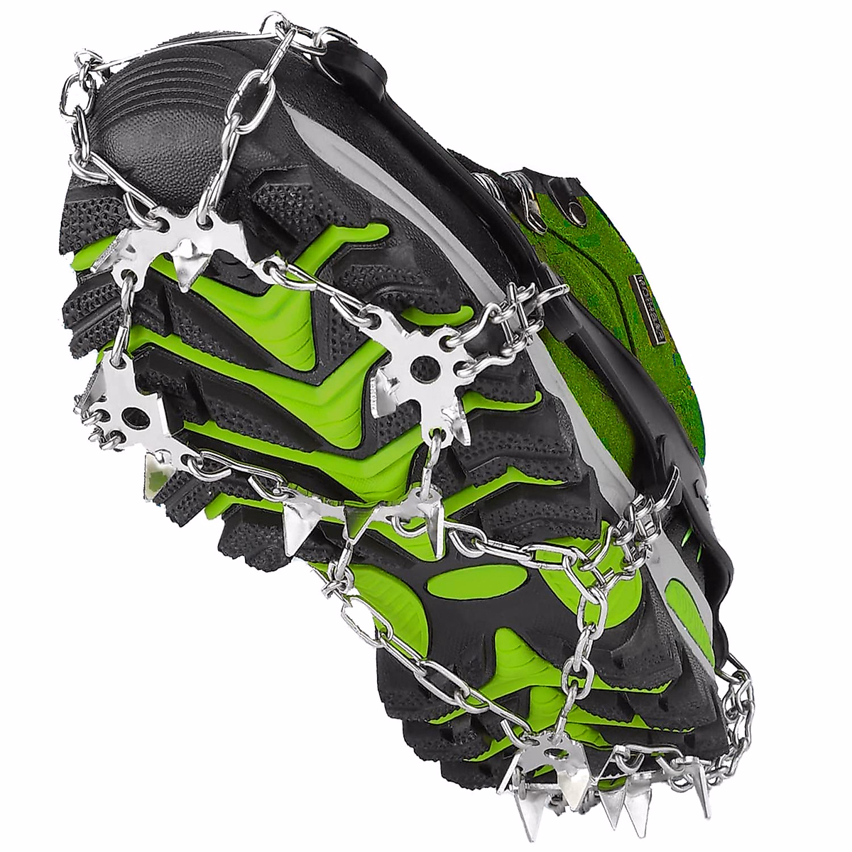 Crampons for Hiking Boots - Men and Women - 19 Non-Slip Spikes for Hiking - Hiking Spikes for Boots and Shoes - Best for Snow and Ice - Fits Size 7-10 Crampon Traction