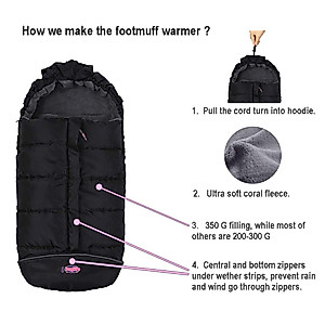 Sunday Anti-kick Stroller Blanket,Toddler Stroller Universal Footmuff Cosy Toes Buggy Pushchair Sleeping Bag Waterproof,Anti-Slip,Extendable,Multifunction Use Stroller Winter Cover