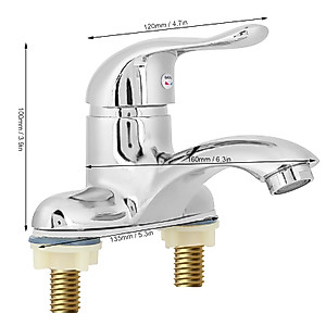 Single Hole Bathroom Faucet, G1/2 Zinc Alloy and ABS Hot and Cold Water Mixing Sink Faucet, Single-Handle Bathroom Faucet
