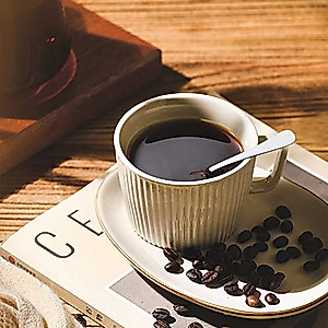 TIONTURE Small Spoons 6 Pcs Demitasse Espresso Spoons Mini Coffee Spoon Stainless Steel Teaspoon for Ice Cream Dessert Tiny Spoon for Home