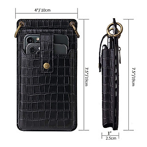 Small Crossbody Phone Bag Shoulder Bag Card holder Wallets Purse for Women & Girls (D2 Black - Touch Screen)