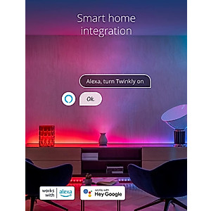 Twinkly Line Extension Kit 5ft, Magnetic and Adhesive Multicolor LED Strip, Pair It with Line Starter Kit, Compatible with Alexa, and Google Home, 16 M+ Colors, App Mapping, Black Wire