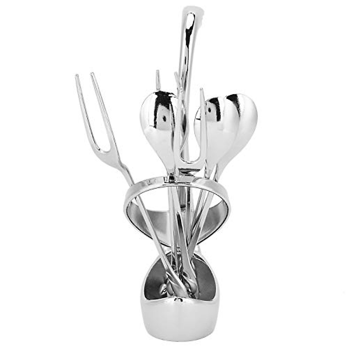 7Pcs Set Zinc Alloy Dinnerware Holder Tableware With 3 Spoons 3 Forks Home Decoration 7Pcs Set Zinc Alloy