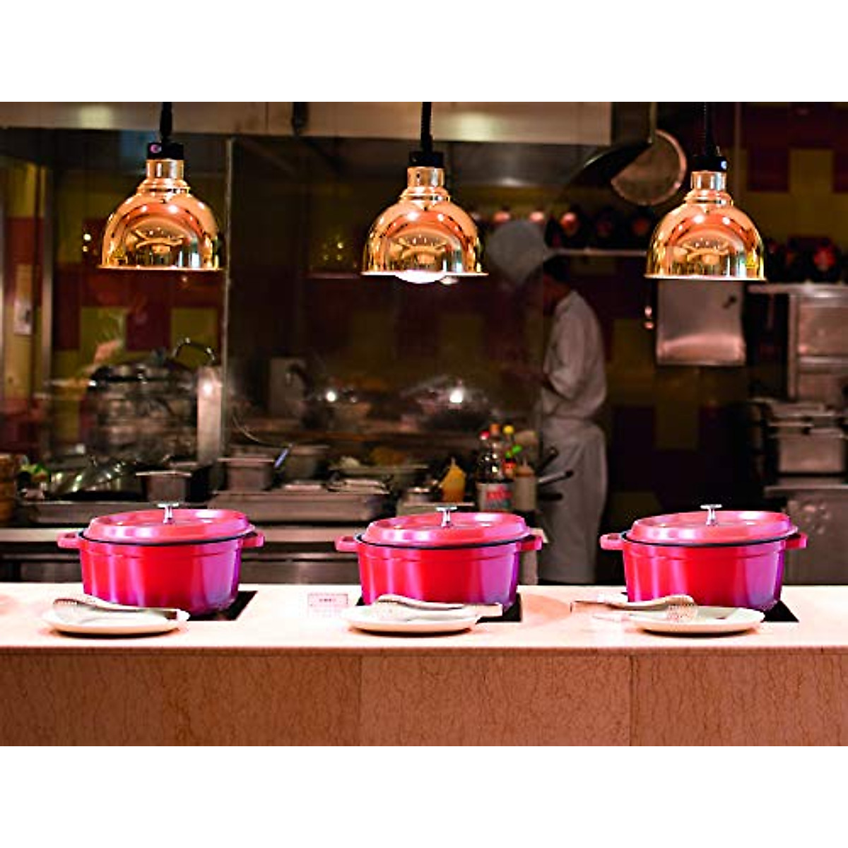 G.E.T. CA-008-R/BK Heiss Lightweight Cast Aluminum Braiser Pan / Casserole Dish, 4.5 Quart, Red