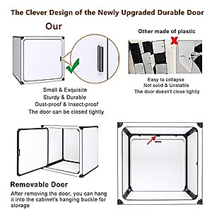 Wooden Cube Storage Organizer, 4-Cube Storage with Door, Sturdy and Durable Cube Bookshelf, Cube Shelf, with Anti-Toppling Device, Easy to Assemble, an Idea for Kitchen, Living Room, Bedroom