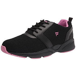 Propét Women's Stability X Shoe, Black/Berry, 13 4E US