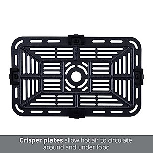 MasterPRO - Dual Air Fryer - 8.4 Quart Capacity with Two Frying Baskets - Two Non Stick Crisper Racks - Holds up to 7.5 Pounds of Food - 1700 Watts - 8 Pre-Programmed Settings