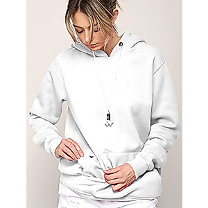 Made By Johnny WSK2375 Hoodie Hoody with Airpods Strap Anti-Lost Leash String - Compatible with Airpods Pro/2/1 M White