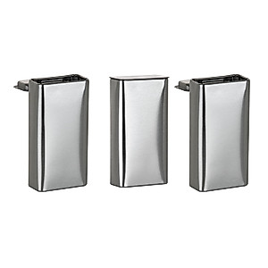 MagnaKoys Rectangular Silver Metal Hinged Lid Tin Containers (3 Pack)