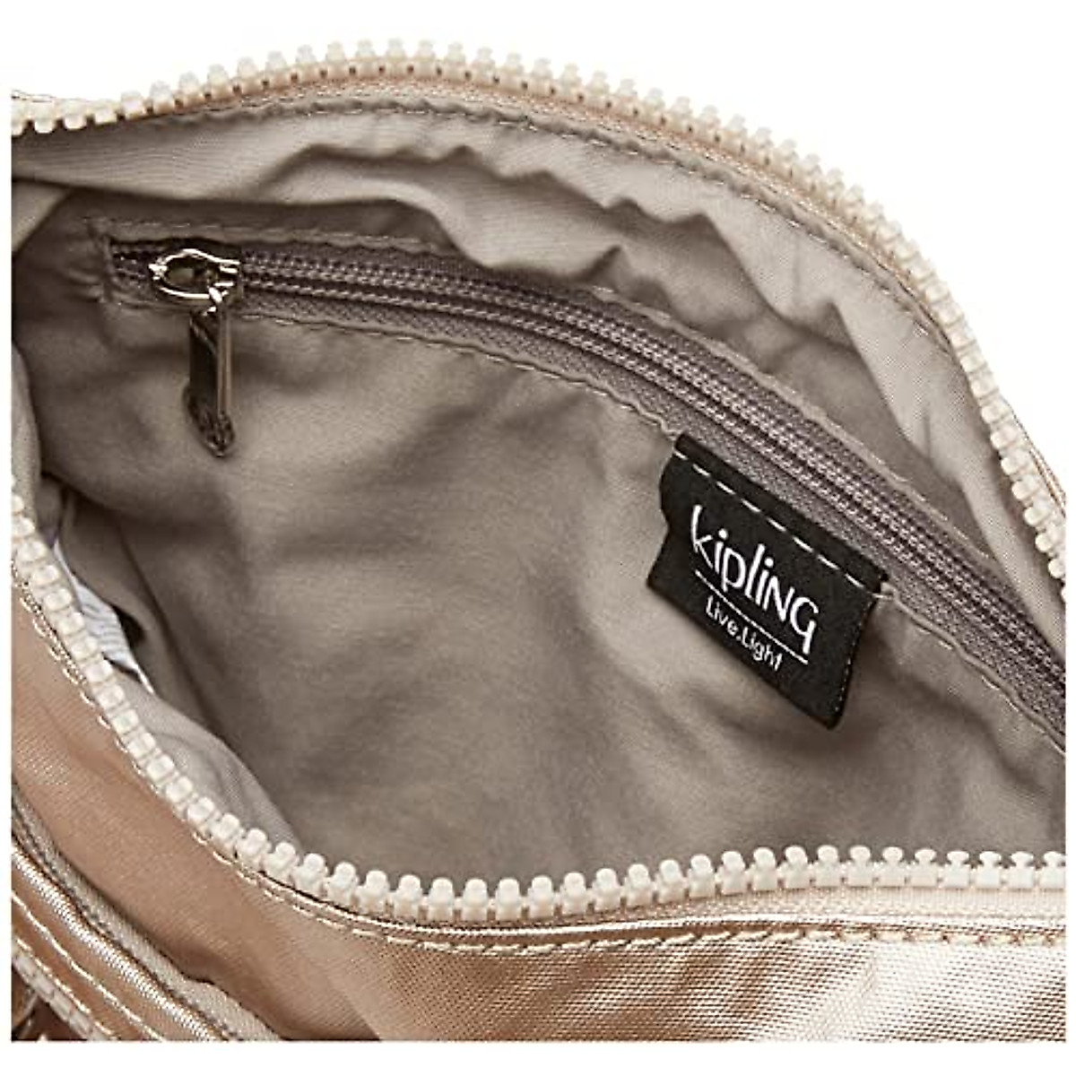 Kipling womens WomenÂ’s Arto Small Bag, Lightweight Everyday Purse, Casual Nylon Shoulder Crossbody Bag, Metallic Glow, 9.75 L x 8.25 H 1.25 D US